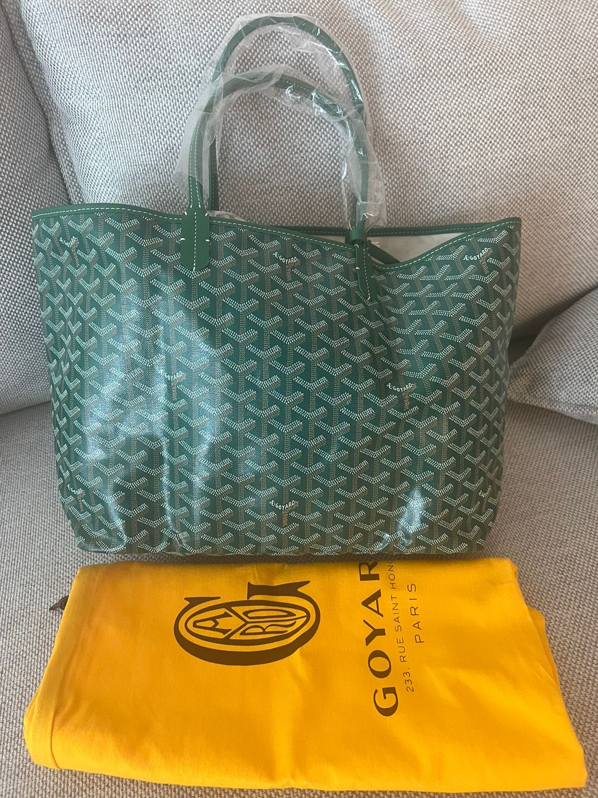 Goyard Green Coated Canvas St Louis PM Tote | The Luxury Flavor