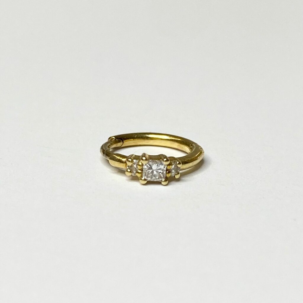 Maria Tash gold Princess huggie earring | The Luxury Flavor