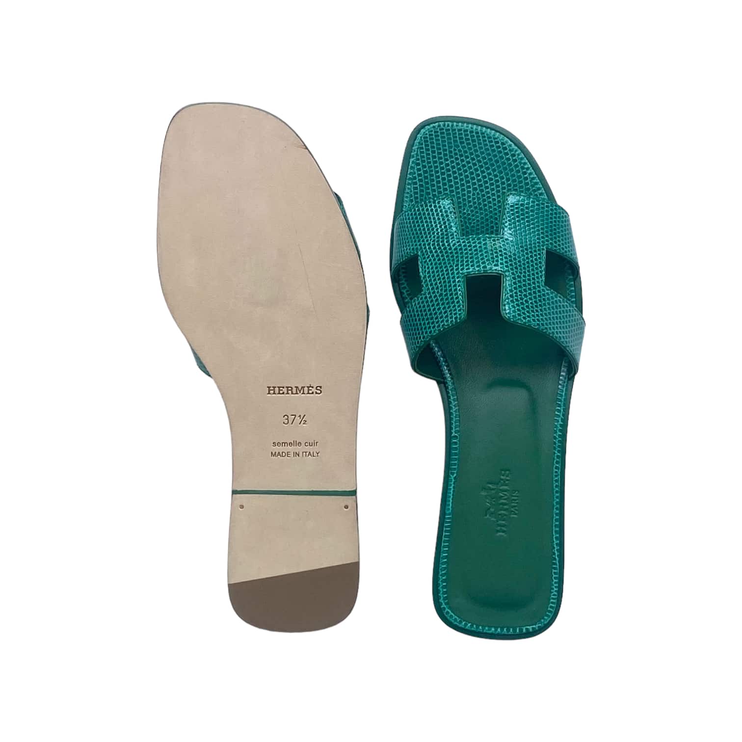 Hermes Oran sandal green Lizard size 37.5 EU – The Luxury Flavor