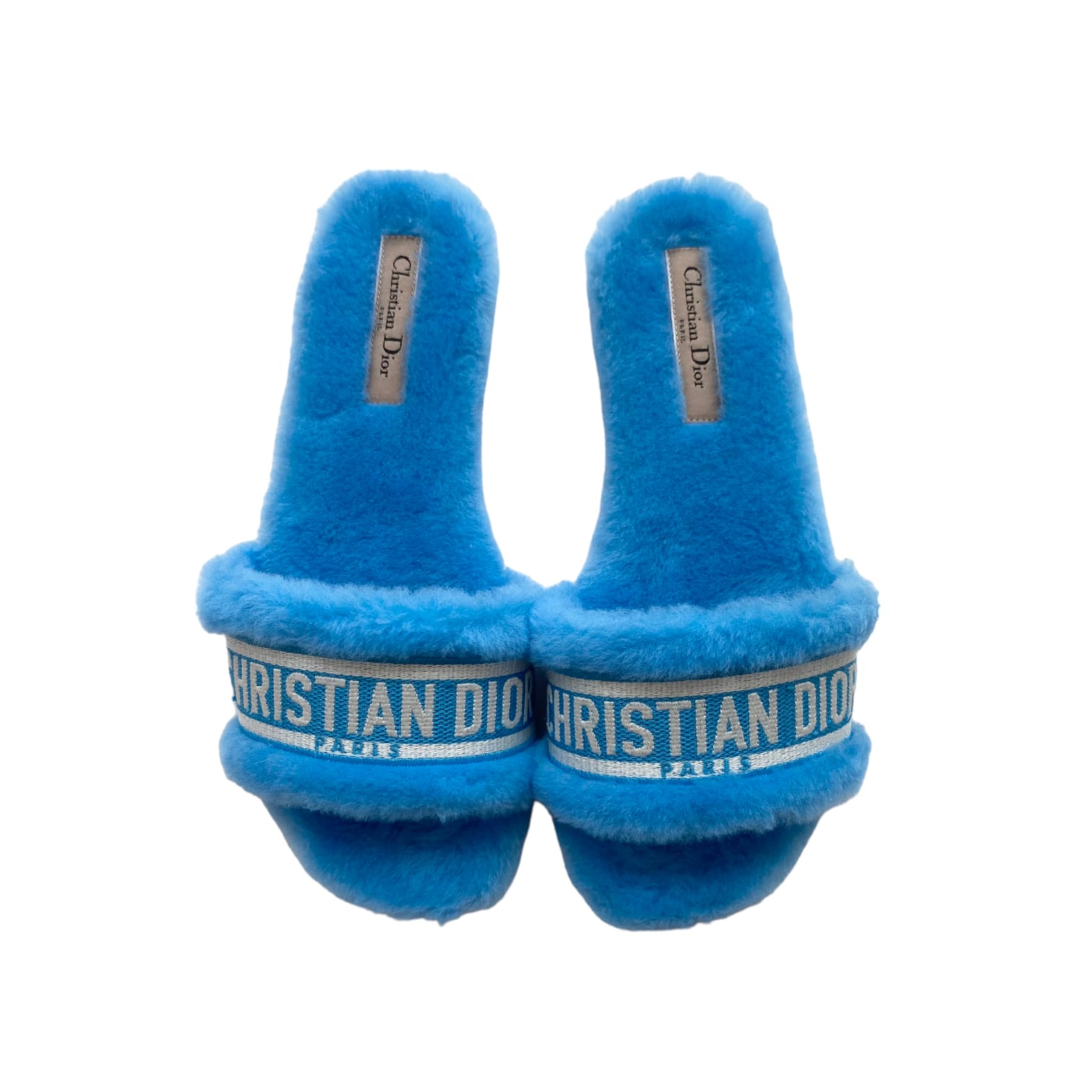 Dior fluffy blue sandals size 37.5 EU - The Luxury Flavor