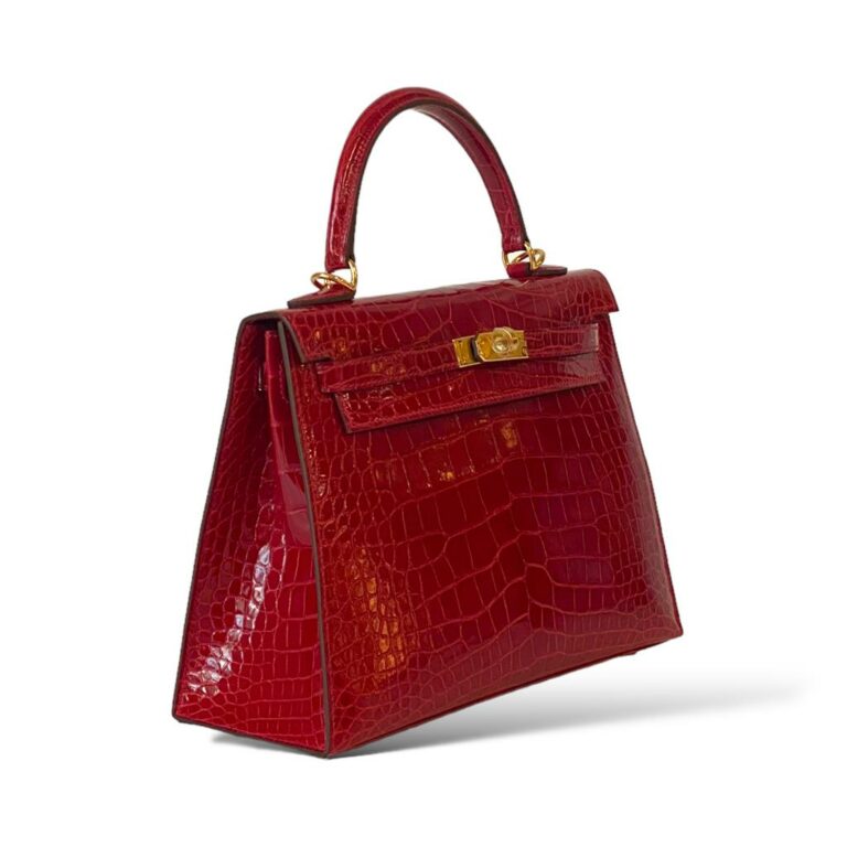 Hermes Kelly 25 Braise Croco GHW | The Luxury Flavor