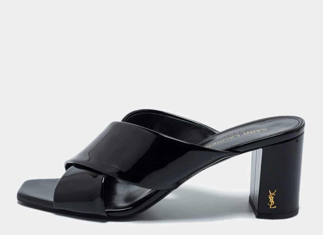 YSL Loulou 38 EU Black Mule Sandals | The Luxury Flavor