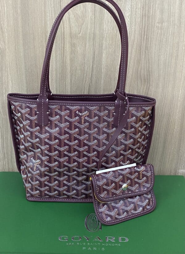 Goyard Goyardine Mini Anjou Burgundy Tote Bag | The Luxury Flavor