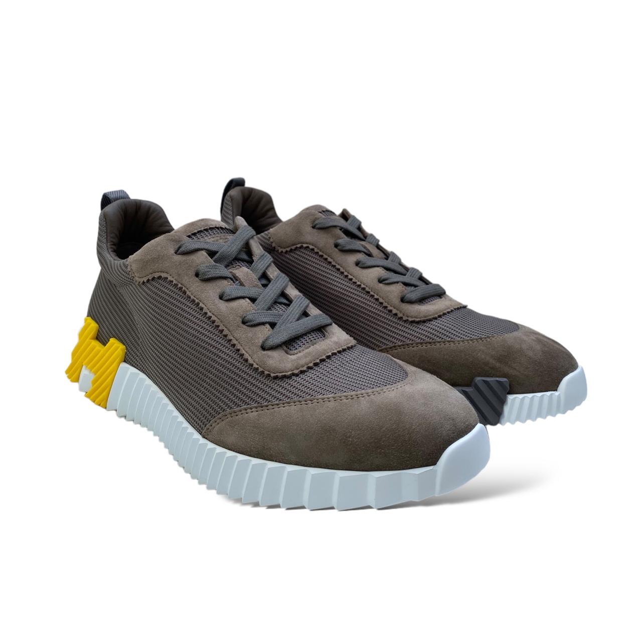 Hermes Bouncing 42 EU Etoupe, Yellow Sneakers | The Luxury Flavor
